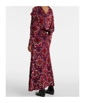 Rabanne Draped Jacquard Maxi Dress