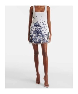 Staud Le Sable Fringed Beaded Minidress