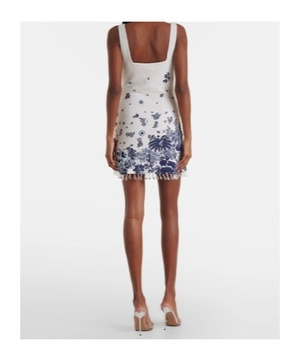 Staud Le Sable Fringed Beaded Minidress