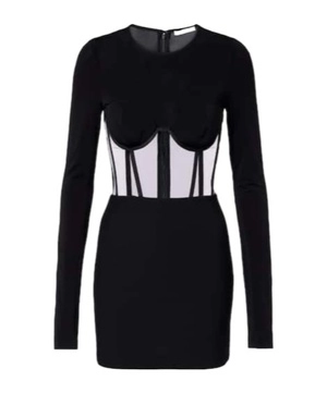 NENSI DOJAKA Paneled Corset Dress - Black