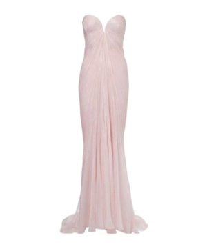 MARIA LUCIA HOHAN Pleated Silk-blend Chiffon Gown - Pink