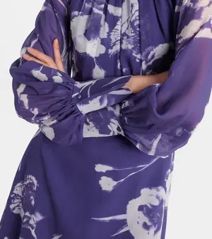 Erdem Floral Silk Voile Midi Dress