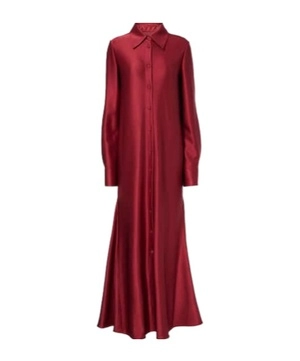 JIL SANDER Satin Shirt Dress - Red