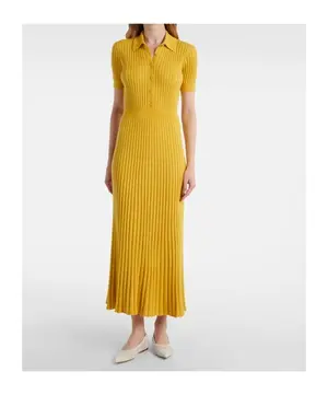 Gabriela Hearst Ribbed Knit Maxi Dress - Yellow