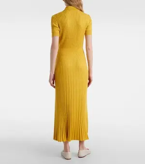 Gabriela Hearst Ribbed Knit Maxi Dress - Yellow