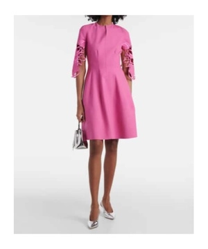 Oscar De La Renta Embroidered Wool-blend Lace Midi Dress