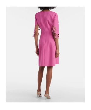 Oscar De La Renta Embroidered Wool-blend Lace Midi Dress