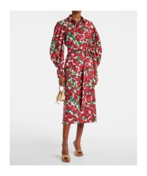 Carolina Herrera Floral Cotton-blend Shirt Dress