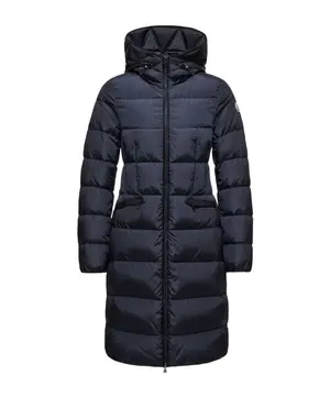 Moncler Avocette Hooded Long Down Jacket - Midnight Blue