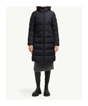 Moncler Avocette Hooded Long Down Jacket - Midnight Blue