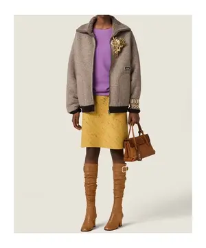 Miu Miu Logo-patch Zipped Jacket