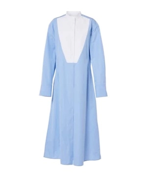 JIL SANDER Pinstripe Cotton Shirt Dress - Blue
