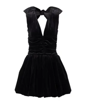 PATOU Pleated Mini Dress - Black