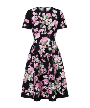 Carolina Herrera Floral Minidress - Black