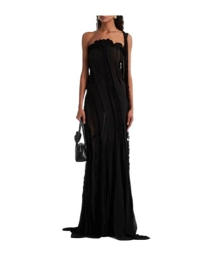 Blumarine Draped One-shoulder Gown