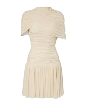 Magda Butrym Pleated Mini Dress - Beige