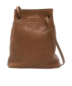 Miu Miu Drawstring Shoulder Bag - Brown