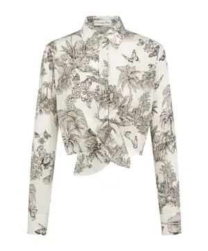 Dior Dioriviera Tied Cropped Blouse - Nude