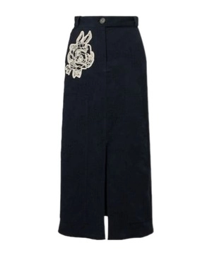 Erdem Floral Cotton-blend Jacquard Midi Skirt - Black