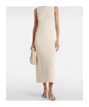 Altuzarra Sissi Open-knit Cotton Midi Dress - Nude