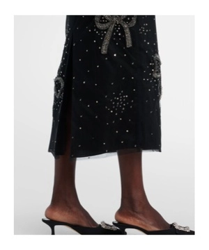 Carolina Herrera Embellished Sheer Midi Skirt
