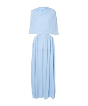 Proenza Schouler Frankie Caped Jersey Maxi Dress - Blue