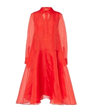 Altuzarra Sissy Silk Shirt Dress - Red