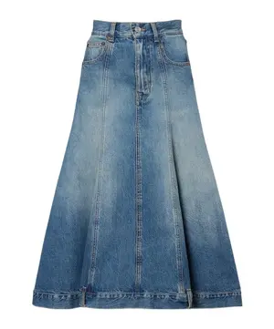 Victoria Beckham Denim Midi Skirt - Blue