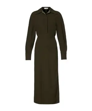 Victoria Beckham Asymmetric Midi Dress - Black