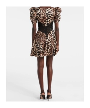 RODARTE Leopard-print Silk Satin Minidress