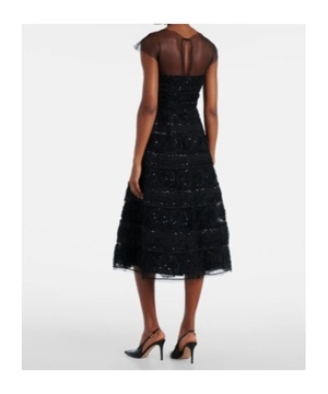 Carolina Herrera Floral-appliqué Sequined Gown