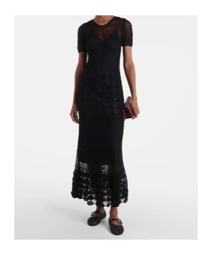 NILI LOTAN Crochet Knit Maxi Dress