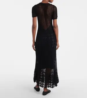 NILI LOTAN Crochet Knit Maxi Dress