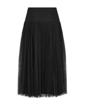 Dior Mid-length Pleated Tulle Skirt - Black