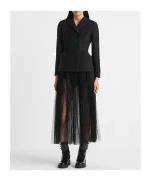 Dior Mid-length Pleated Tulle Skirt - Black