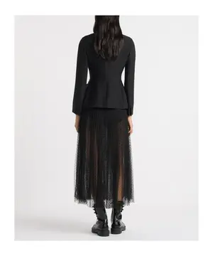 Dior Mid-length Pleated Tulle Skirt - Black