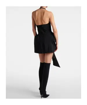 MUGLER Asymmetric Ruffle Mini Dress