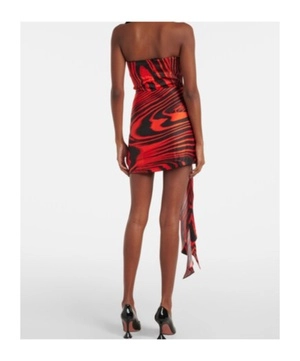David Koma Zebra-print Gathered Bustier Dress