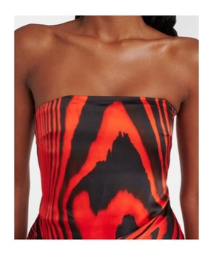 David Koma Zebra-print Gathered Bustier Dress