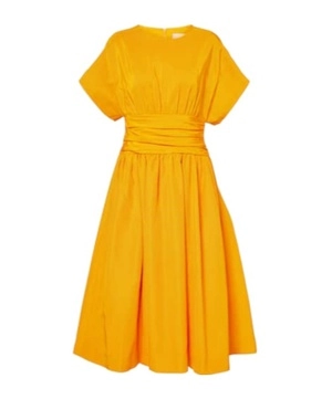 Carolina Herrera Gathered Cotton-blend Cocktail Dress
