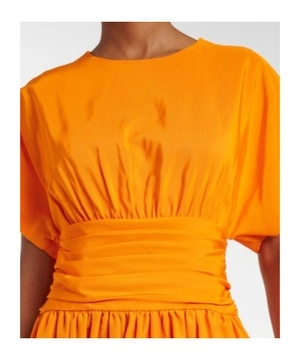 Carolina Herrera Gathered Cotton-blend Cocktail Dress