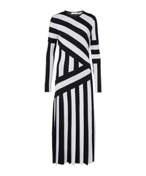 Gabriela Hearst Seema Striped Wool Maxi Dress - Black