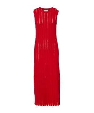 Altuzarra Sissi Open-knit Cotton Midi Dress - Red