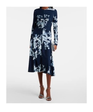 Erdem Floral Gathered Midi Dress