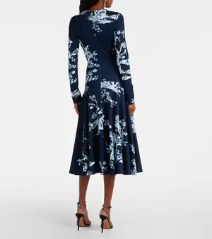 Erdem Floral Gathered Midi Dress