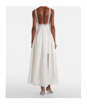 Elie Saab Embroidered Cotton-blend Midi Dress