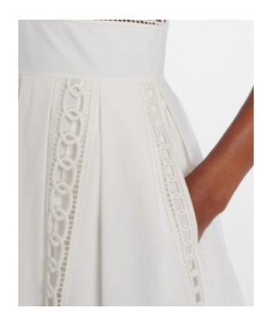 Elie Saab Embroidered Cotton-blend Midi Dress