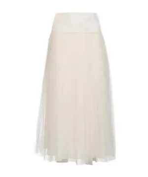 Dior Mid-length Pleated Skirt - White