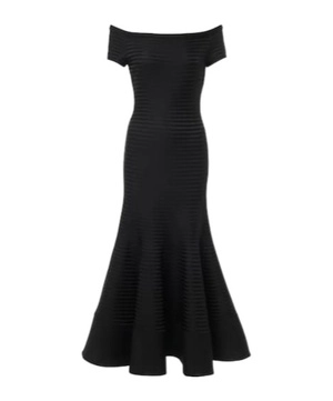 Carolina Herrera Off-shoulder Striped Maxi Dress - Black