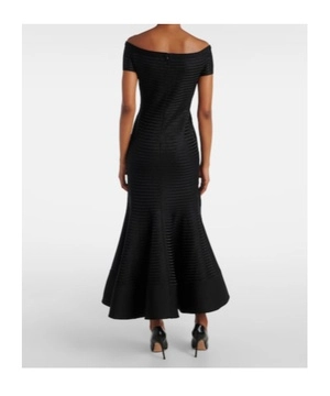 Carolina Herrera Off-shoulder Striped Maxi Dress
